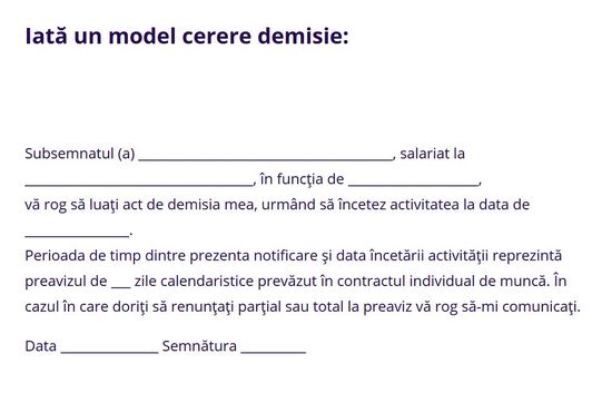 Cum trebuie să arate, de fapt, o cerere de demisie. Model PDF - WOWBiz