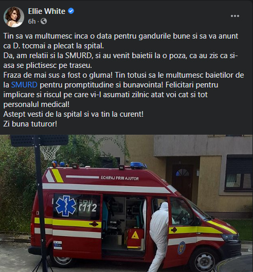 Primele informații despre starea de sănătate a lui Ellie White, după ce ...