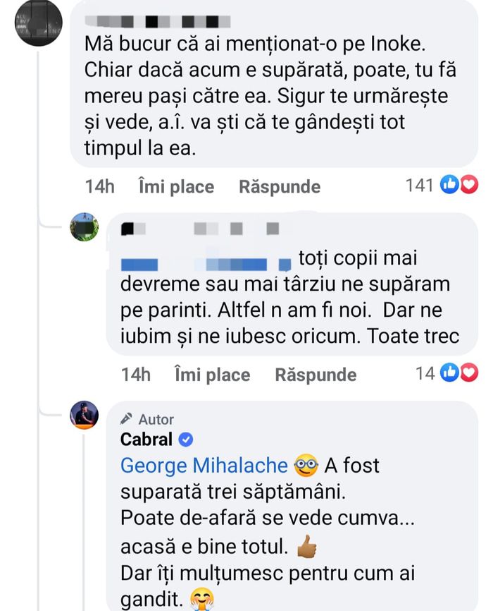 Cabral s-a împăcat cu fiica lui cea mare, Inoke. De ce nu a vrut să mai ...
