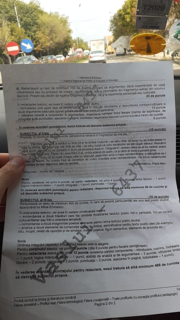 Barem Română BAC 2022, sesiunea de toamnă. Grila de corectare a subiectelor la Română, la a doua ...