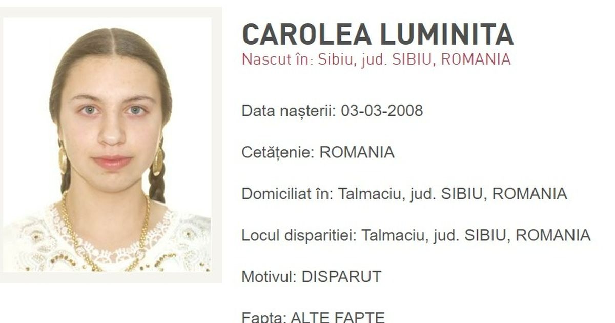 Luminița, o copilă de 14 ani, a fost răpită din propria casă, în miez ...