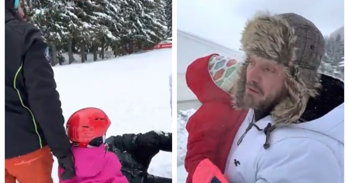 Tavi Clonda și fiica lui, moment de panică pe pârtie! Întregul moment a ...
