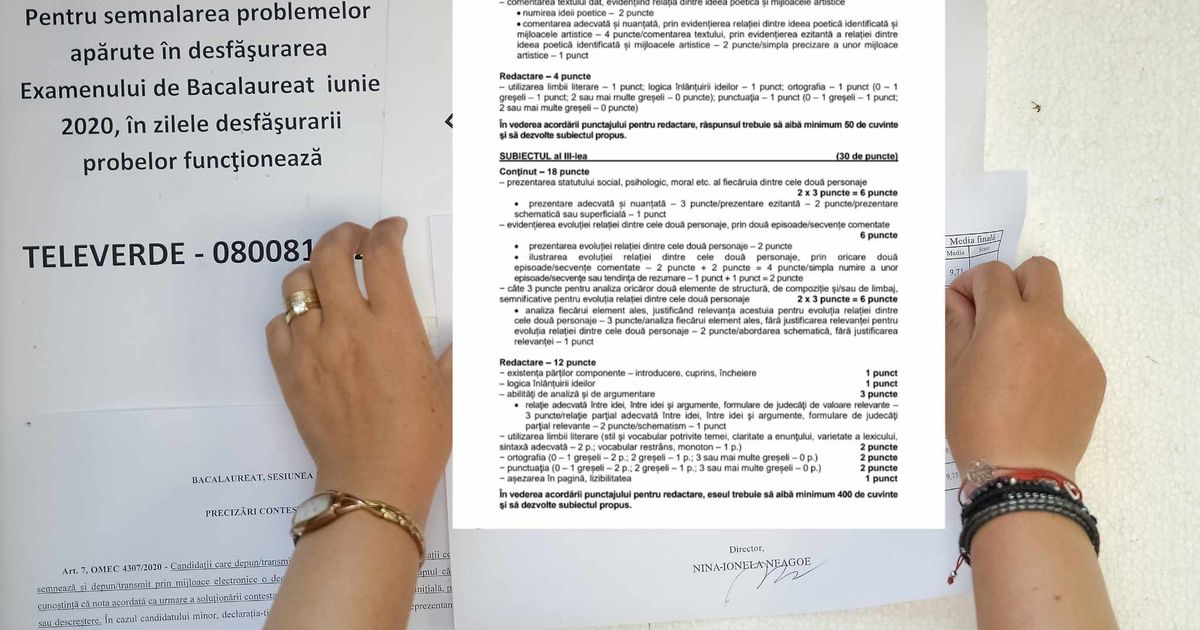 SUBIECTE și BAREM Română BAC 2023. Ministerul Educației a publicat ...