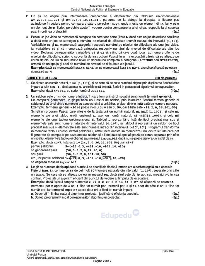 Simulare BAC 2024: Subiectele la Anatomie, Biologie, Chimie, Fizică și ...