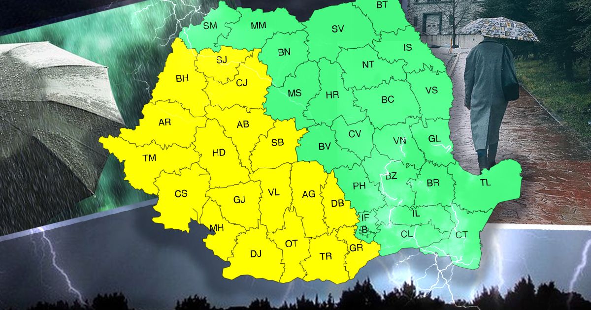 Jumătate de țară, sub avertizare de cod galben! Meteorologii anunță ...