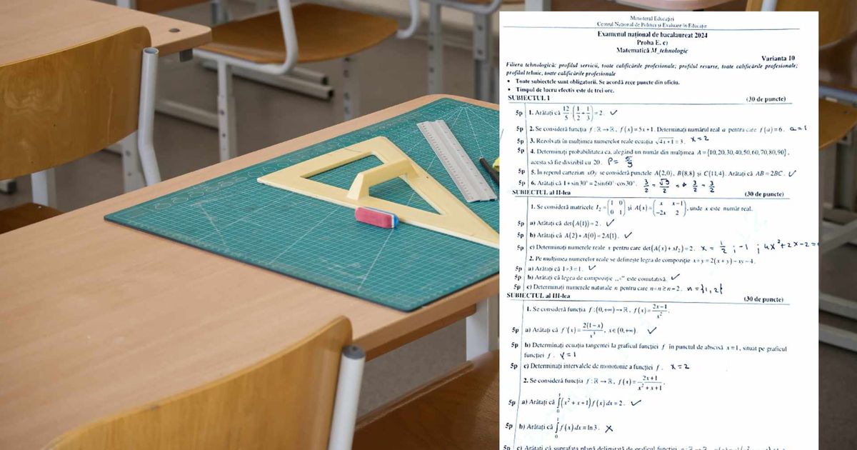 Subiecte Matematică BAC 2024, sesiunea de toamnă. EDU.RO a publicat ...