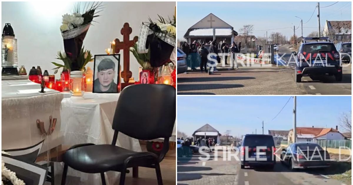 Imagini greu de privit de la înmormântarea lui Mario, în Cenei. Poliția ...