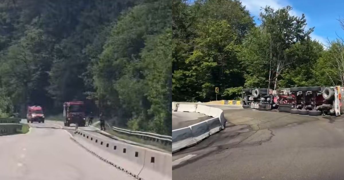 Cisternă care transporta 31 de tone de benzină, răsturnată pe DN7, în ...