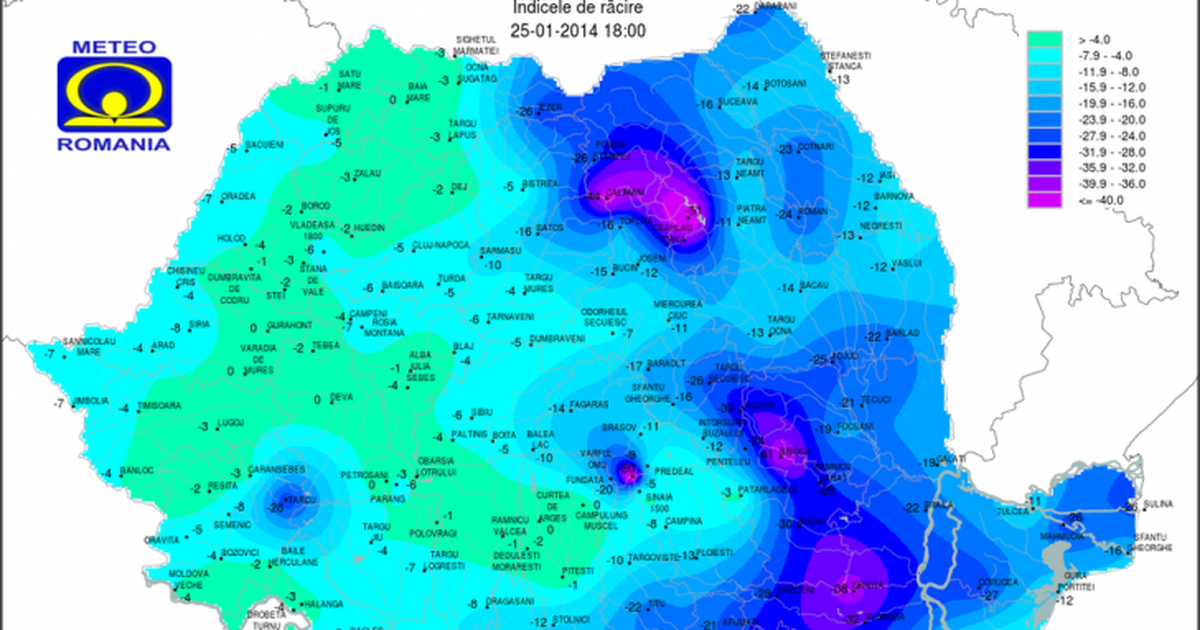 Temperatura record! Vezi unde s-au resimtit -50 de grade in Romania ...