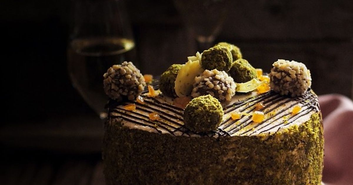 Tort de fistic si crema de portocale! Arata senzational si e delicios ...