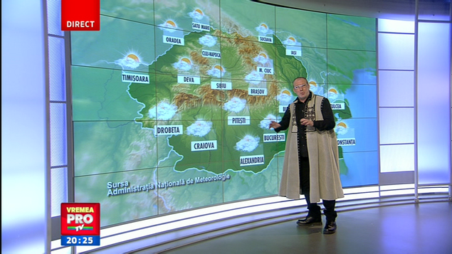 Busu a prezentat rubrica meteo imbracat in ultimul hal, de ziua ...
