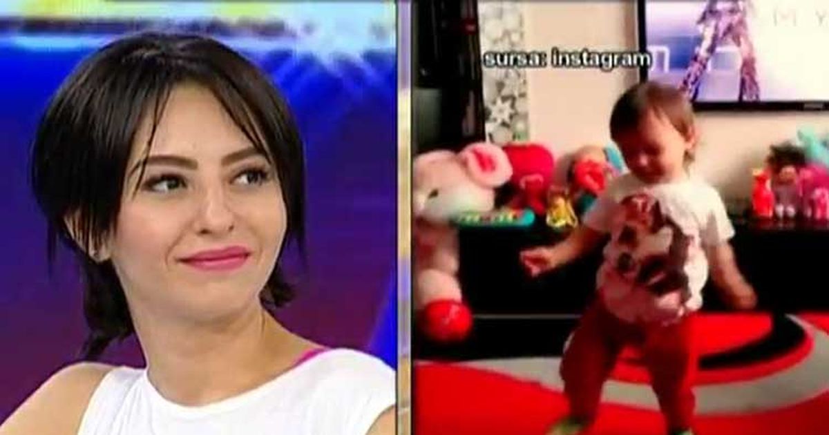 Giulia Anghelescu are un boboc de fata! Uite cum alearga prin casa si ...