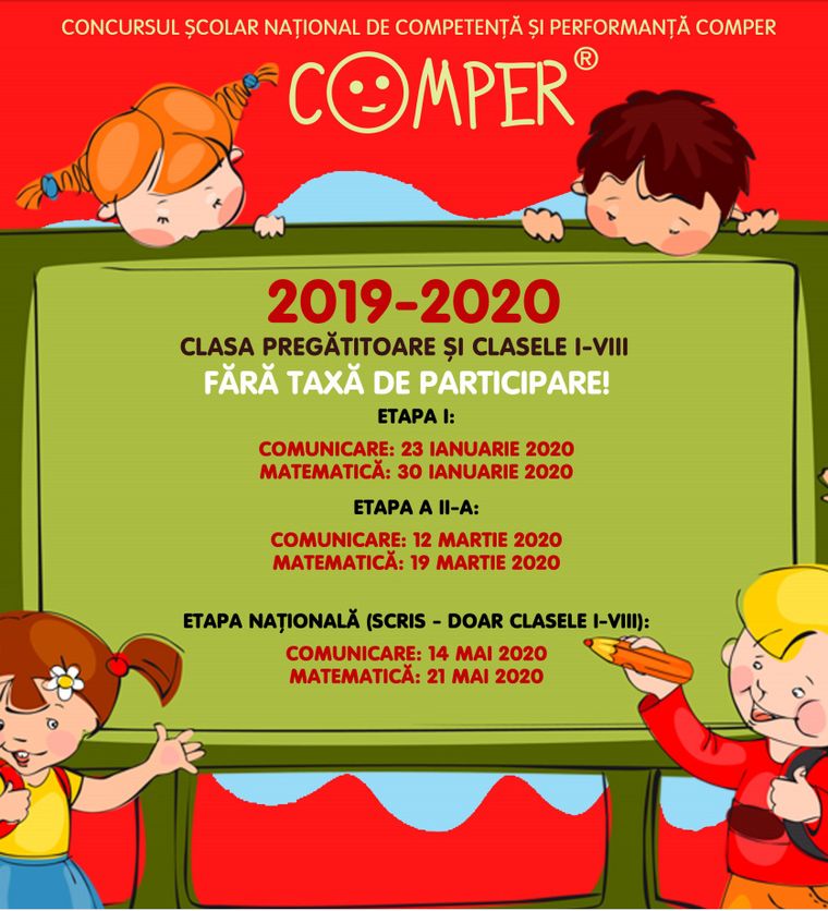 Comper 2020. Calendarul concursului pentru elevi și modele de subiecte