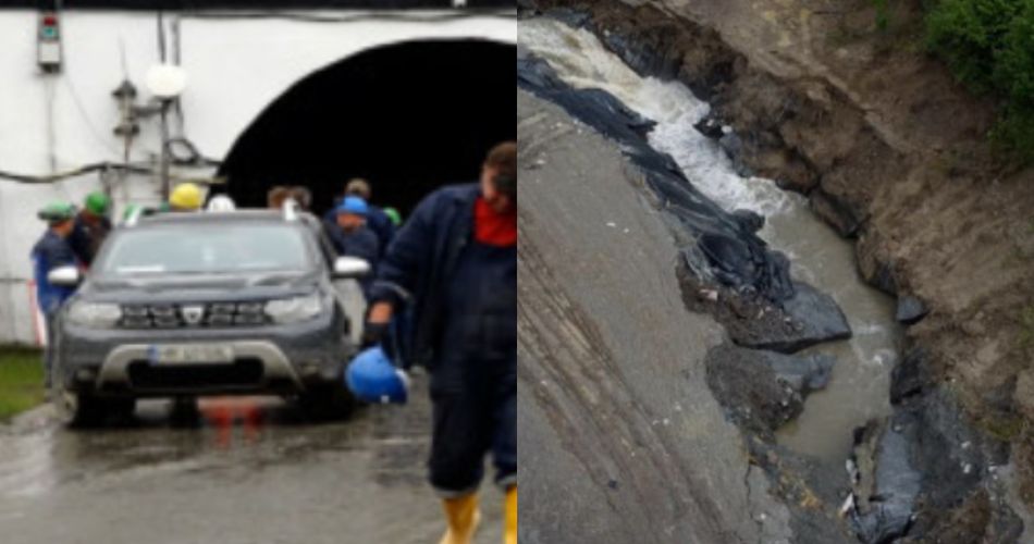 Dezastru la Salina Praid după ce a fost complet inundată. Restaurantul ...