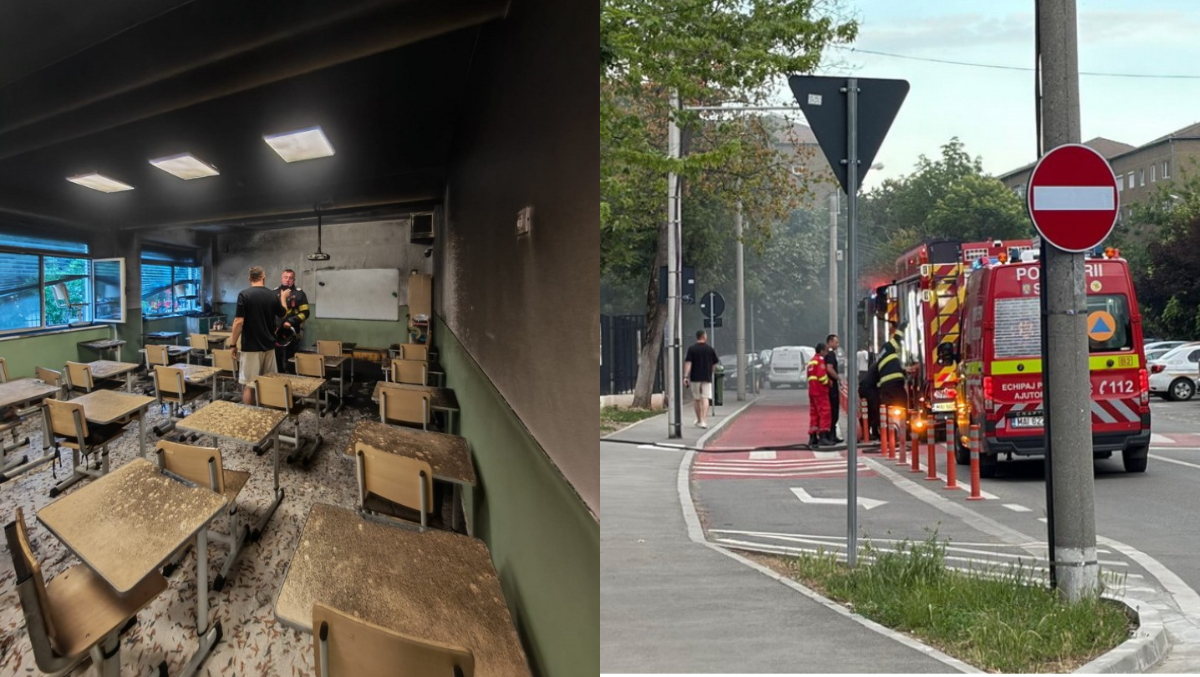 Foc puternic la o școală din Oradea! Flăcările ar fi izbucnit într-o ...