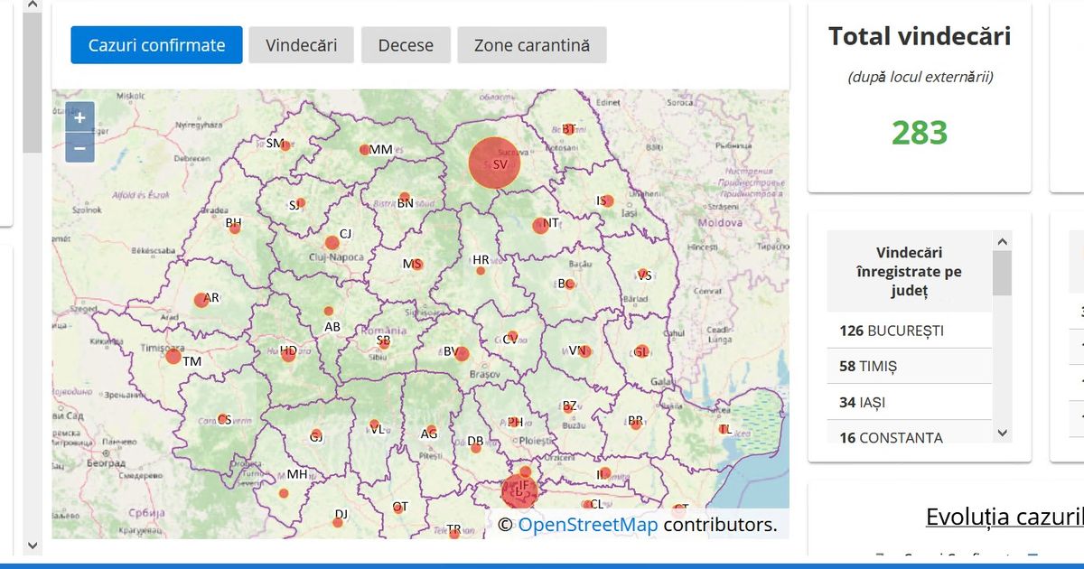 Coronavirus Romania: Situatia pe judete. Nu mai avem niciun judet fara ...