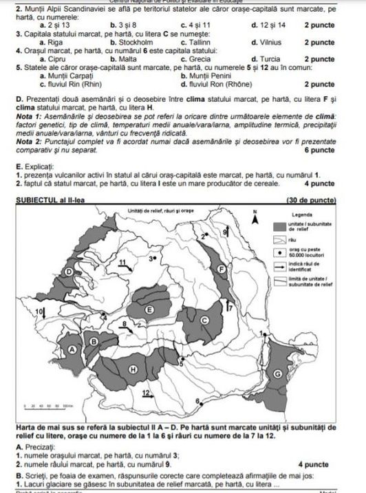 Subiecte simulare BAC 2021 Geografie, Biologie şi Chimie - Stirile Kanal D