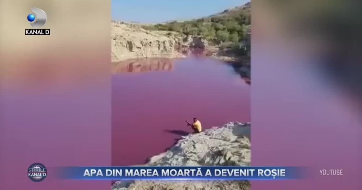 Apa din Marea Moarta a devenit rosie - Stirile Kanal D
