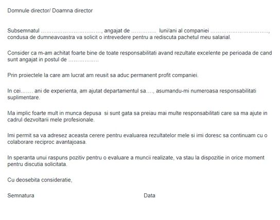 Model cerere de mărire salariu - Stirile Kanal D