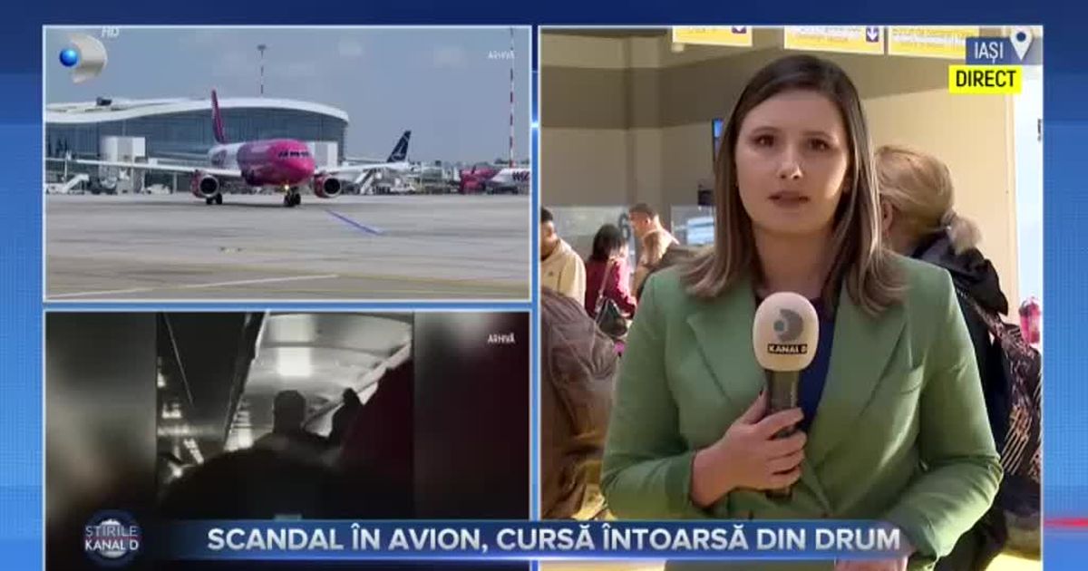 Scandal în avion, cursă întoarsă din drum - Stirile Kanal D