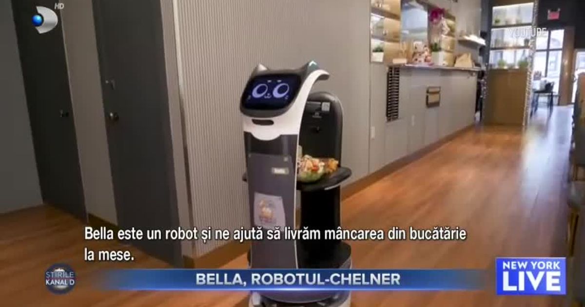 Bella, robotul-chelner - Stirile Kanal D