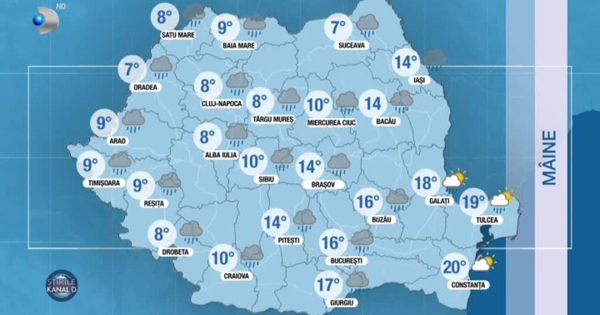 Prognoza meteo - Stirile Kanal D
