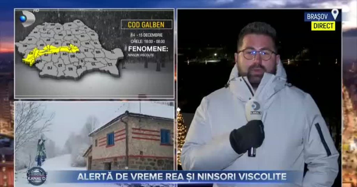 Alertă de vremea rea și ninsori viscolite - Stirile Kanal D