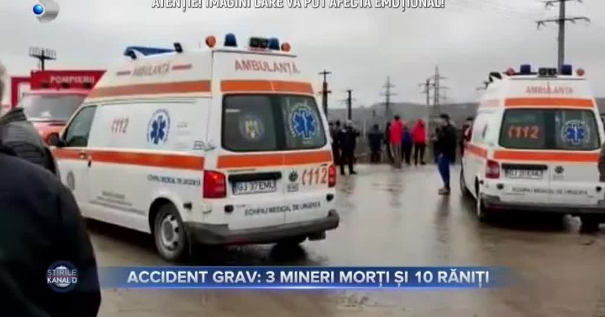 Accident grav - 3 mineri morți și 10 răniți - Stirile Kanal D