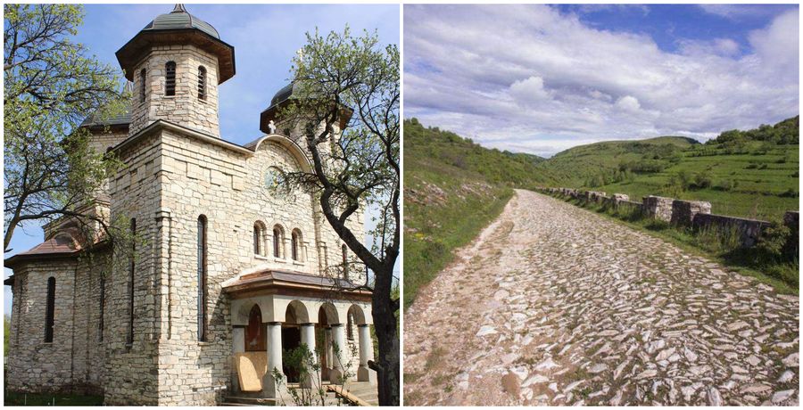 Satul românesc, unic în lume, cu drum și biserică din marmură. Zona ...