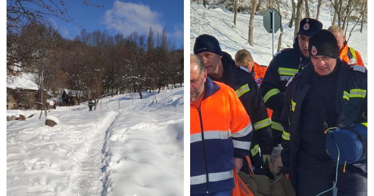 Zăpada a dat bătăi de cap unor salvatori din Hunedoara. Aceștia au fost ...