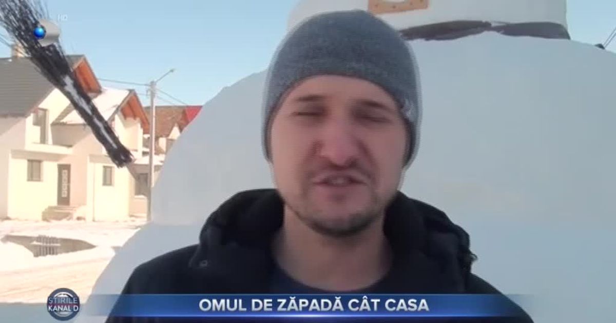 Omul de zăpadă cât casa - Stirile Kanal D