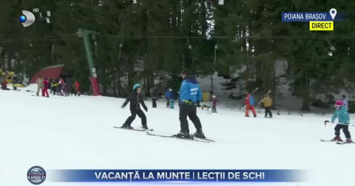 Vacanță la munte - lecții de schi - Stirile Kanal D