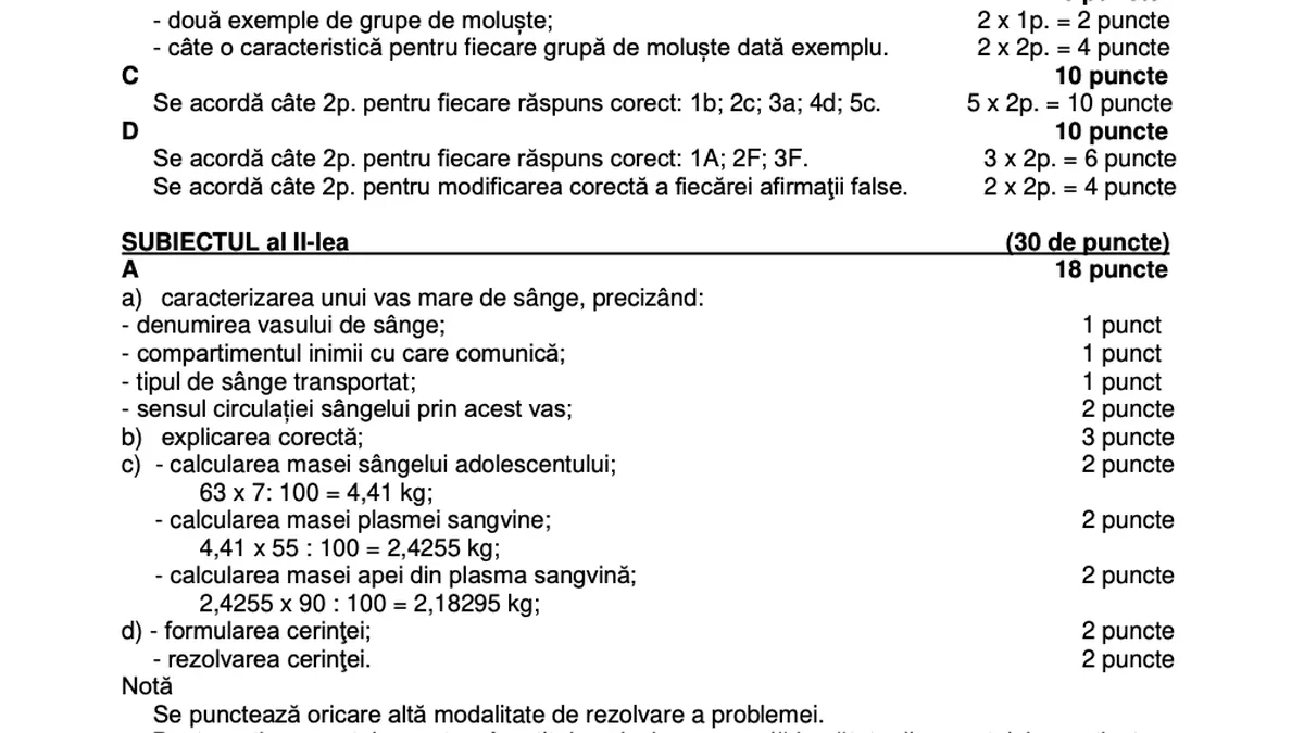 Simulare BAC 2023 subiecte Biologie. Subiecte și baremul de corectare ...
