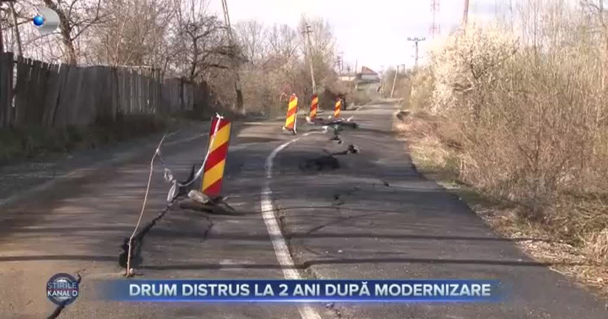 Drum distrus la 2 ani după modernizare - Stirile Kanal D