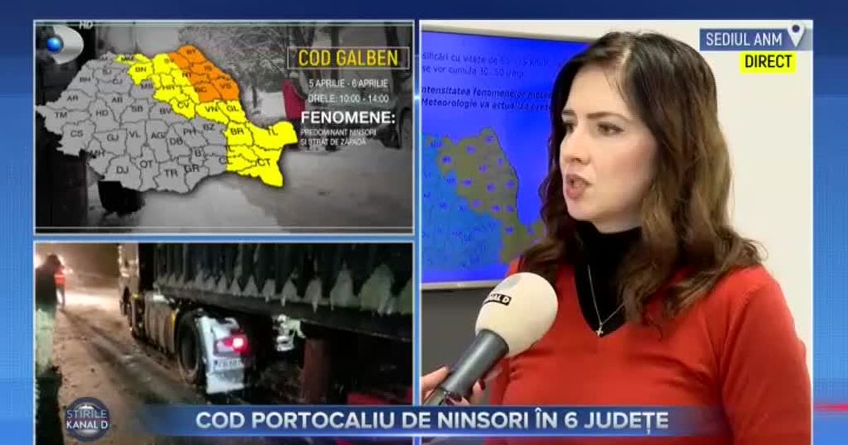VIDEO- ANM a emis un cod portocaliu de ninsori în 6 județe - Stirile ...