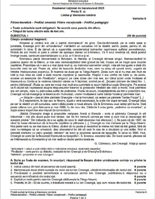 Subiecte.edu.ro 2023 Română - BAC 2023. Subiectele pentru candidații de ...