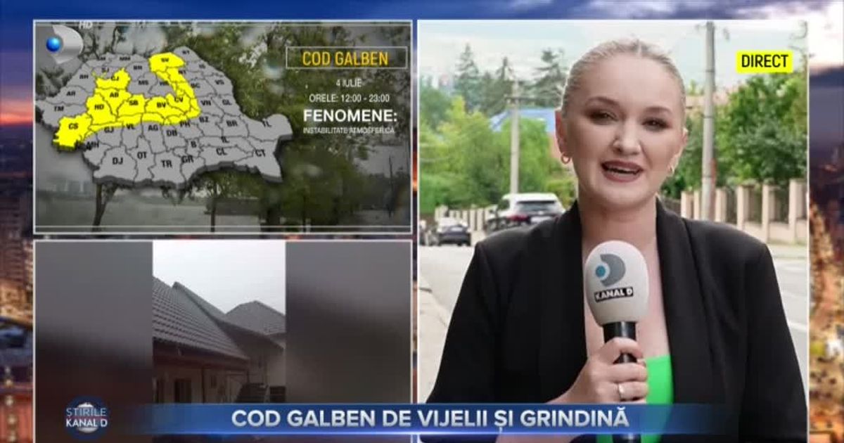 Cod galben de vijelii și grindină - Stirile Kanal D