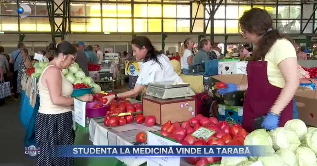 Studentă la medicină vinde la tarabă - Stirile Kanal D