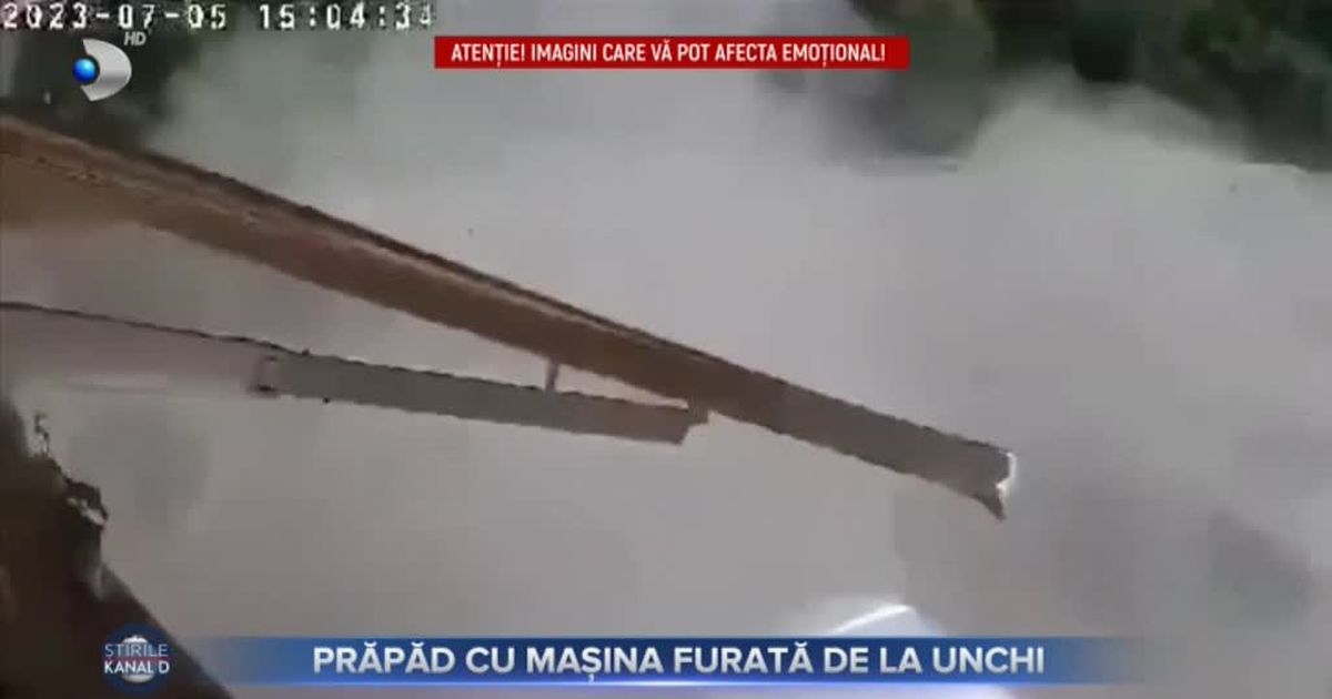 Prăpăd cu mașina furată de la unchi - Stirile Kanal D