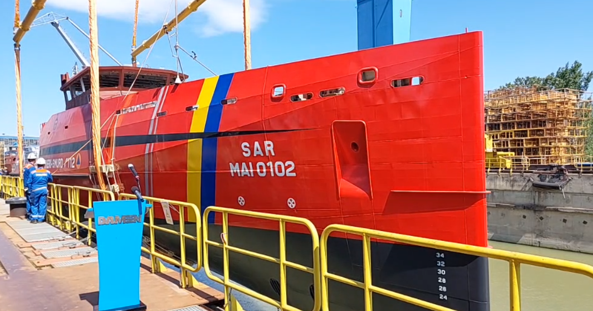 A doua navă multirol, lansată la Galați. Poate salva până la 50 de ...