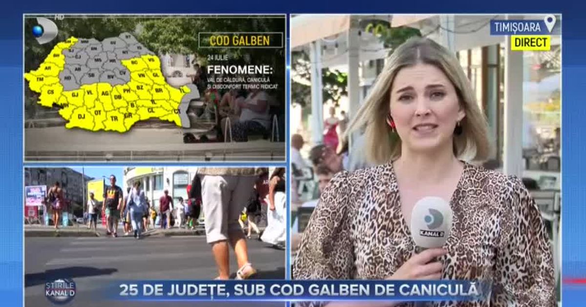 VIDEO - 25 de județe se află sub cod galben de caniculă - Stirile Kanal D