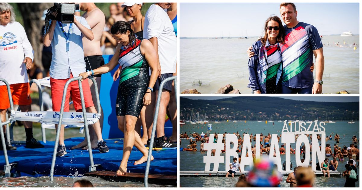 Președinta Ungariei a înotat pe o distanță de 5,2 km pe Lacul Balaton ...