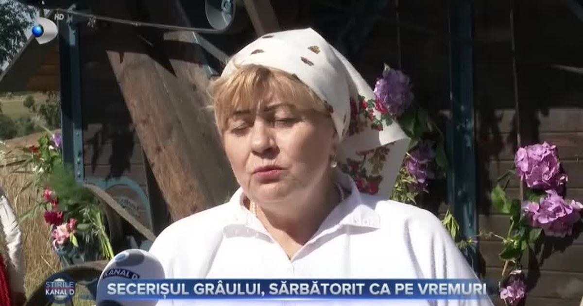 VIDEO - Secerișul grâului, sărbătorit ca pe vremuri - Stirile Kanal D
