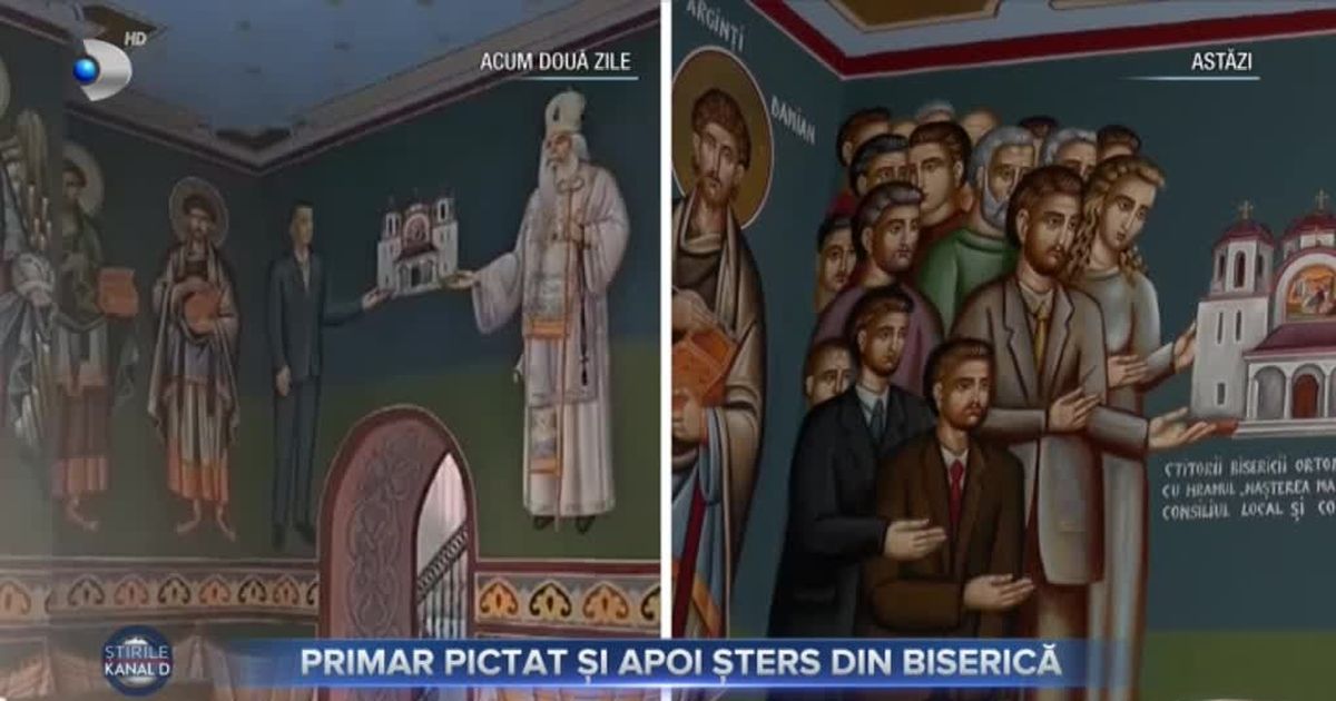 VIDEO- Primar pictat și apoi șters din biserică. Edilul a ajuns pe ...