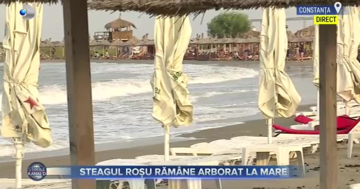 VIDEO- Steagul roșu rămâne arborat la mare. Salvamarii recomandă ...