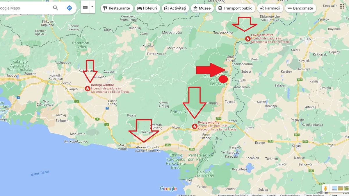 VIDEO - Harta noilor incendii din Grecia. A crescut numărul victimelor ...