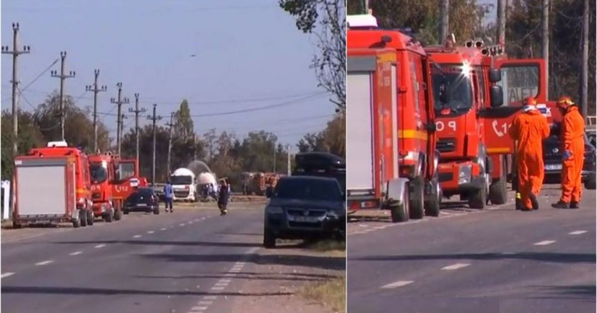Un nou risc de explozie la Crevedia. Pompierii intervin la fața locului ...