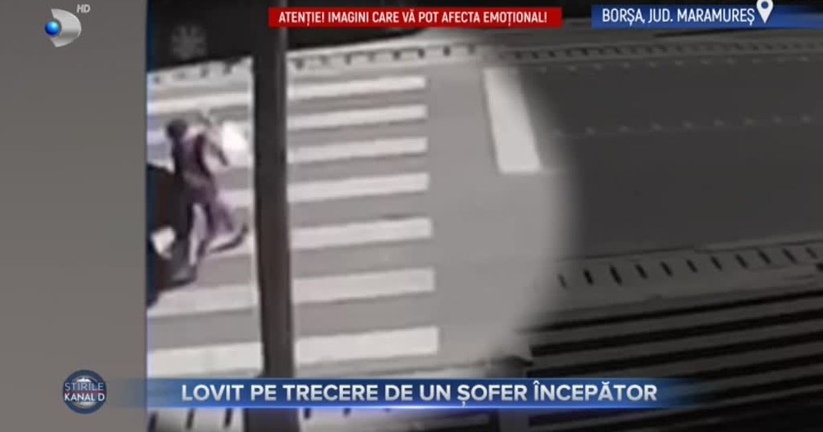 VIDEO - Un pieton a fost lovit pe trecere de un șofer începător - Stirile Kanal D