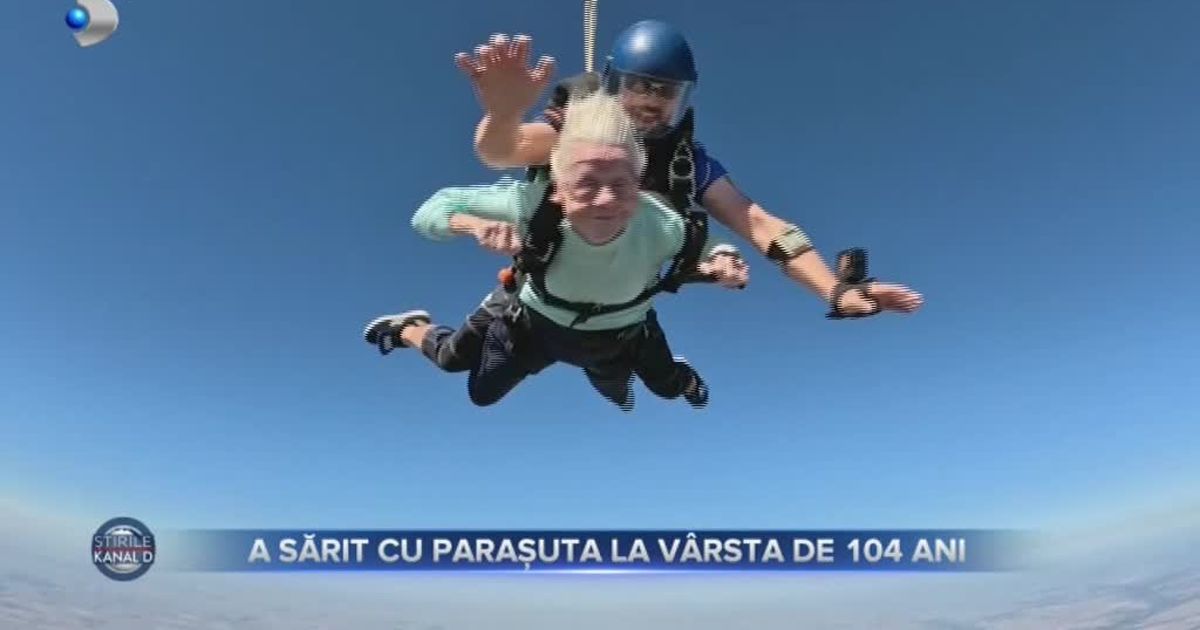 VIDEO - A sărit cu parașuta la vârsta de 104 ani. O bătrână din Chicago ...