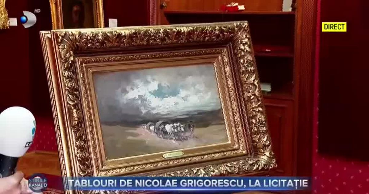 VIDEO - Tablouri de Nicolae Grigorescu, la licitație. Prețul lucrării „Convoi de care cu boi, pe ...